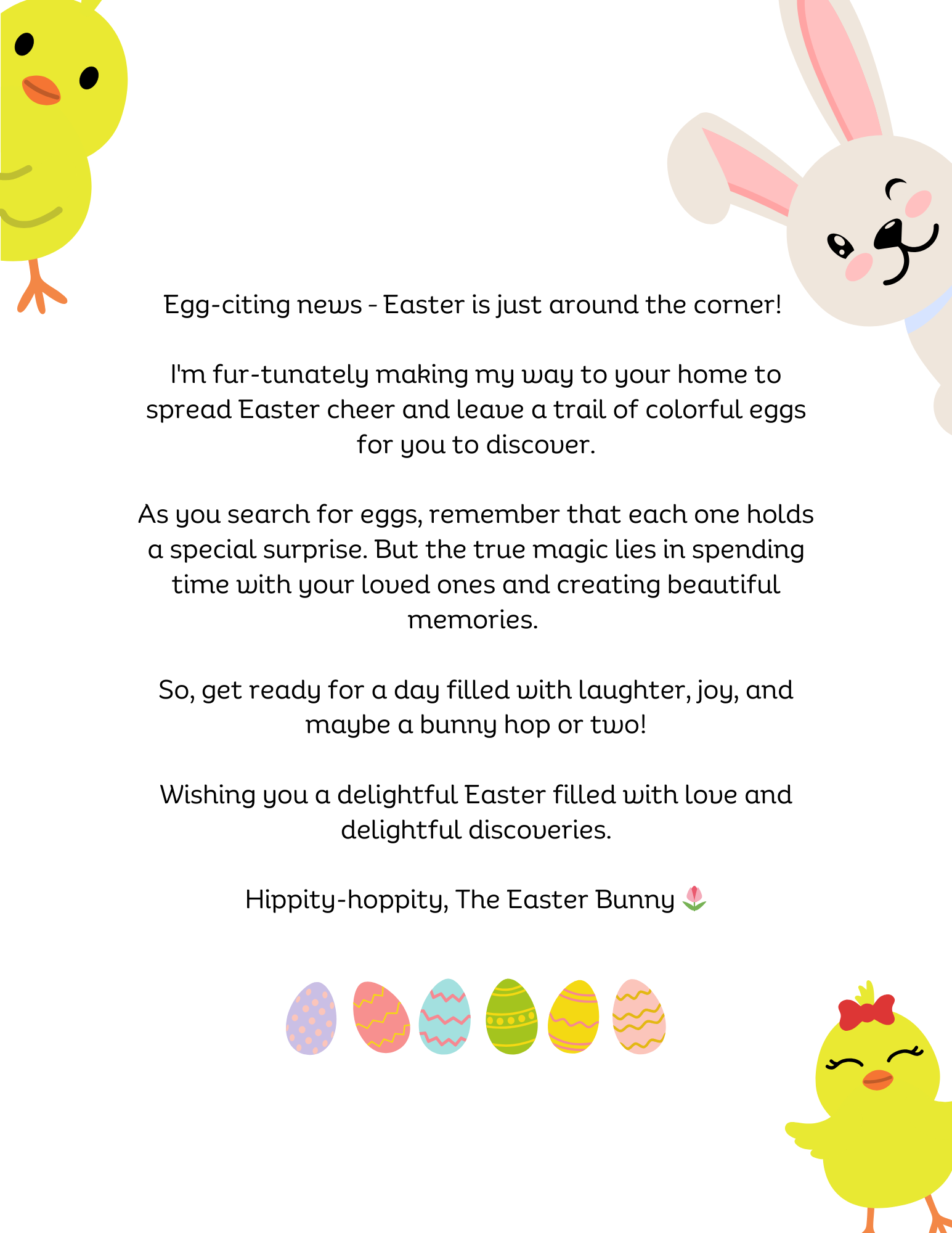 Free Printable Easter Bunny Letter (5 Fun & Unique Letters) - Pribbles