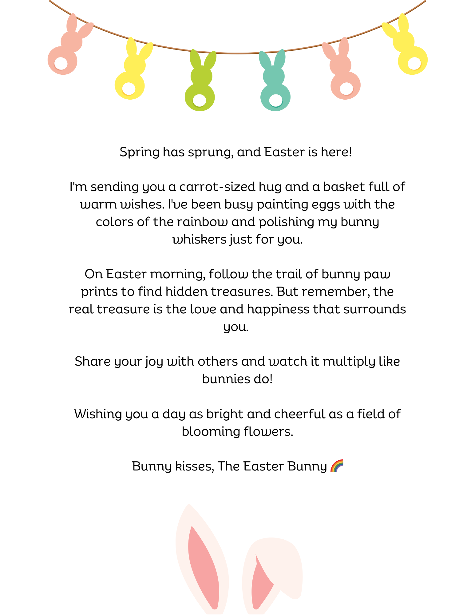 Free Printable Easter Bunny Letter (5 Fun & Unique Letters) - Pribbles