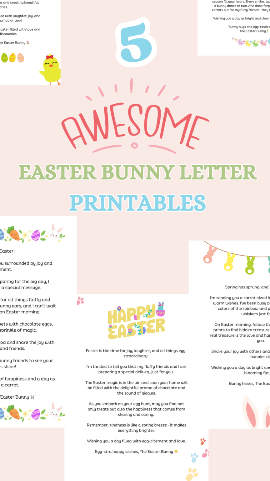 Free Printable Easter Bunny Letter (5 Fun & Unique Letters) - Pribbles