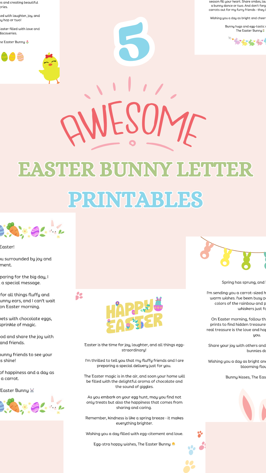 Free Printable Easter Bunny Letter (5 Fun & Unique Letters) - Pribbles