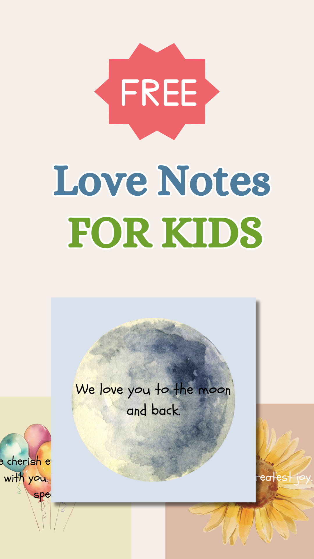 FREE Love Notes for Kids From Parents - Pribbles