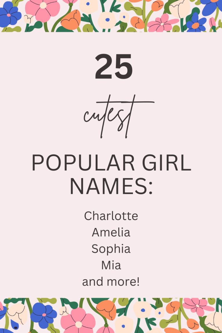 Top 25 Most Popular Girl Names - Pribbles