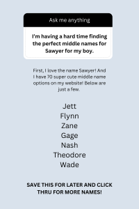 70 Unique Middle Names for Sawyer - Pribbles
