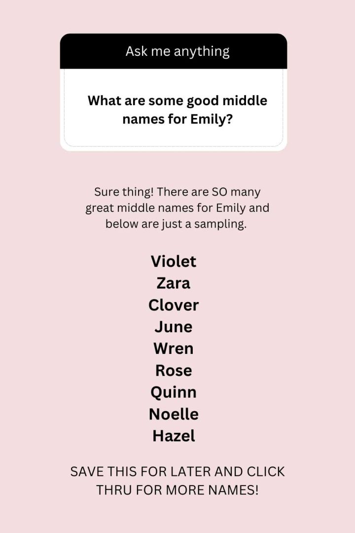 70+ Beautiful Middle Names for Emily - Pribbles