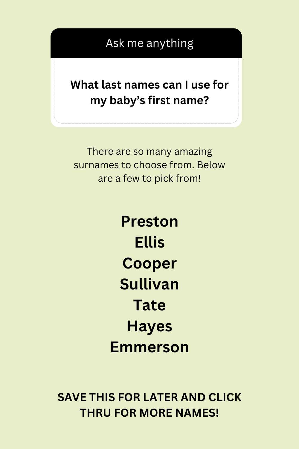 100 Surnames for First Names (Boys and Girls) - Pribbles