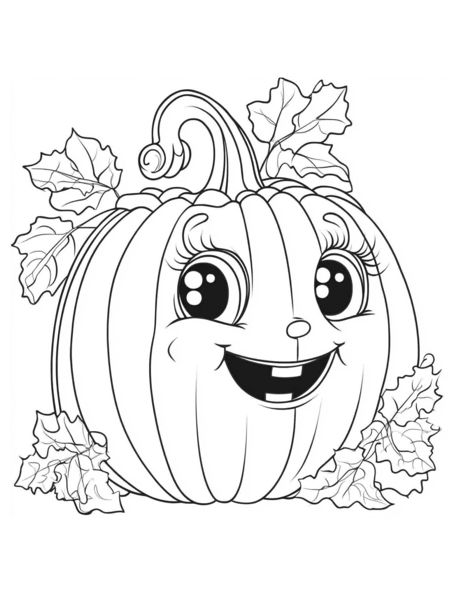 12 Super Cute Pumpkin Coloring Pages for Kids - Pribbles