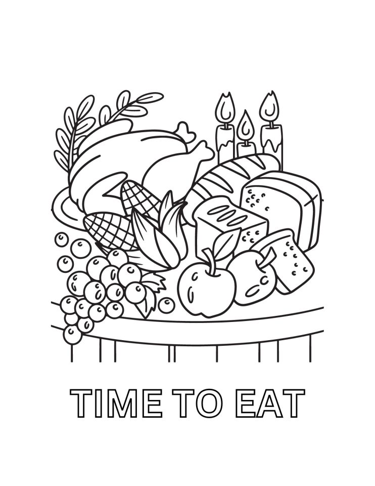 Super Cute Thanksgiving Coloring Pages for Kids - Pribbles