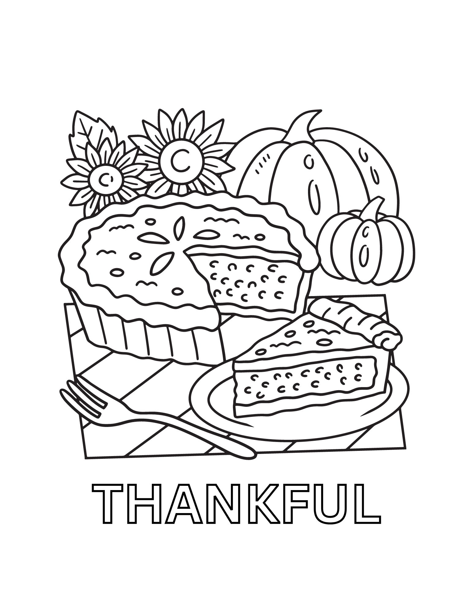 Super Cute Thanksgiving Coloring Pages for Kids - Pribbles