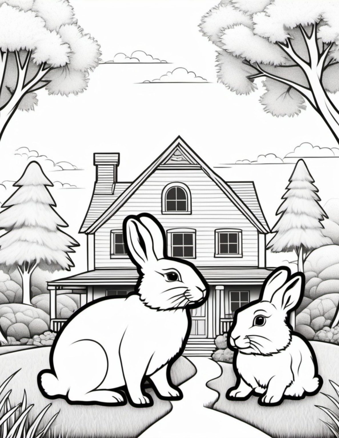 7 Super Cute Bunny Coloring Pages for Kids - Pribbles