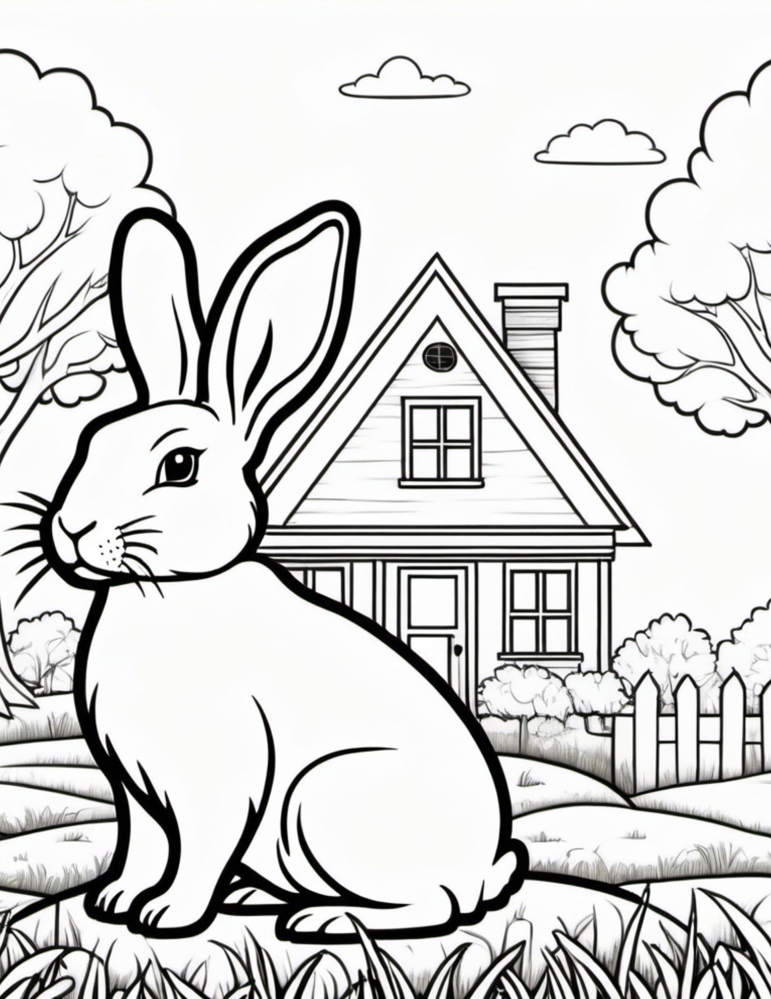 7 Super Cute Bunny Coloring Pages for Kids - Pribbles