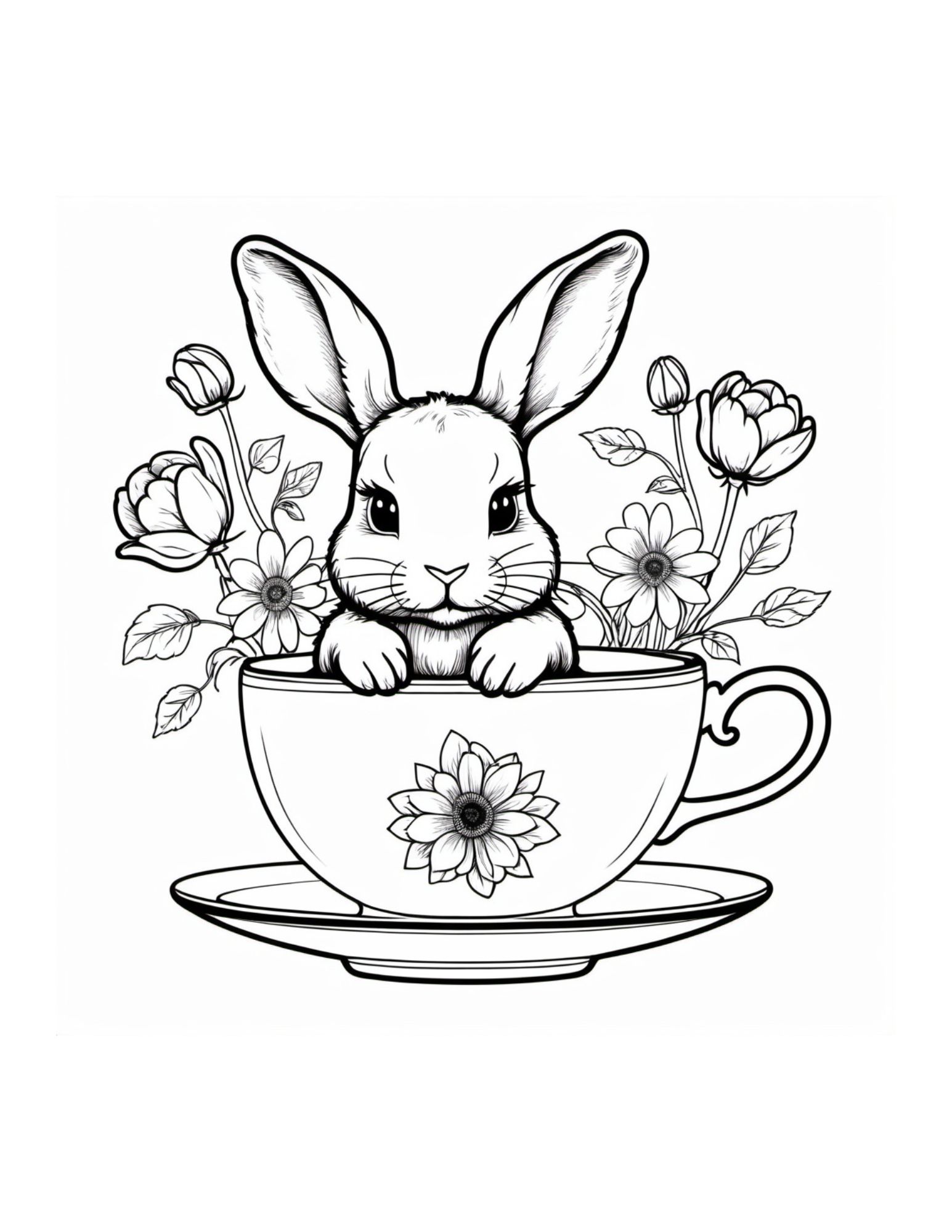 7 Super Cute Bunny Coloring Pages for Kids - Pribbles