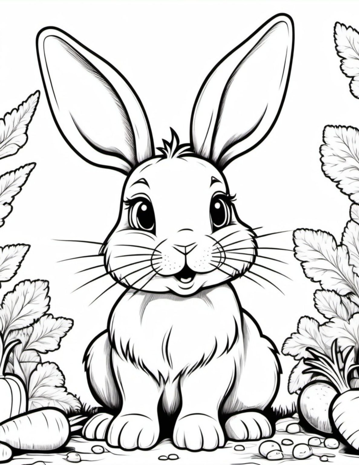 7 Super Cute Bunny Coloring Pages for Kids - Pribbles