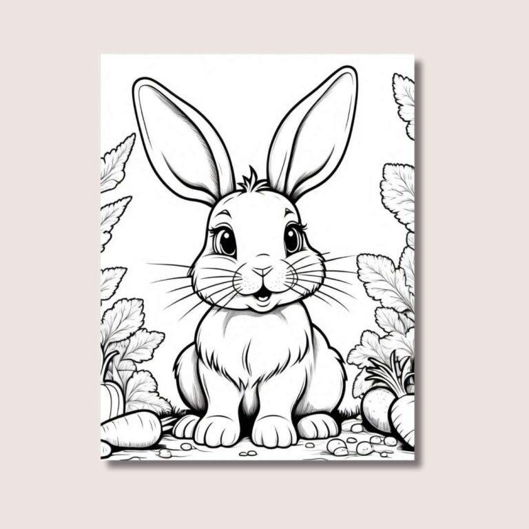 7 Super Cute Bunny Coloring Pages for Kids - Pribbles