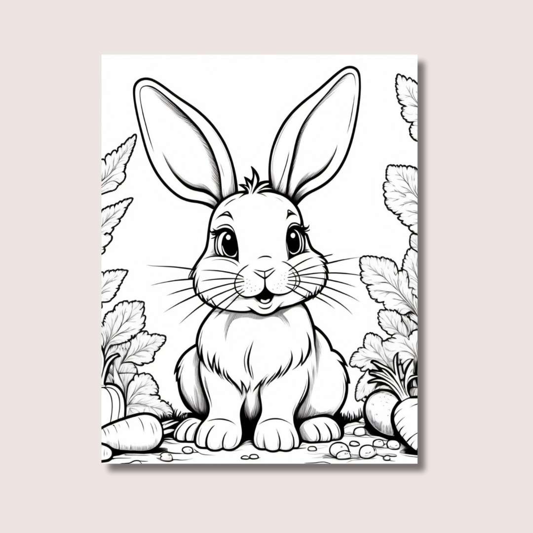 7 Super Cute Bunny Coloring Pages for Kids - Pribbles