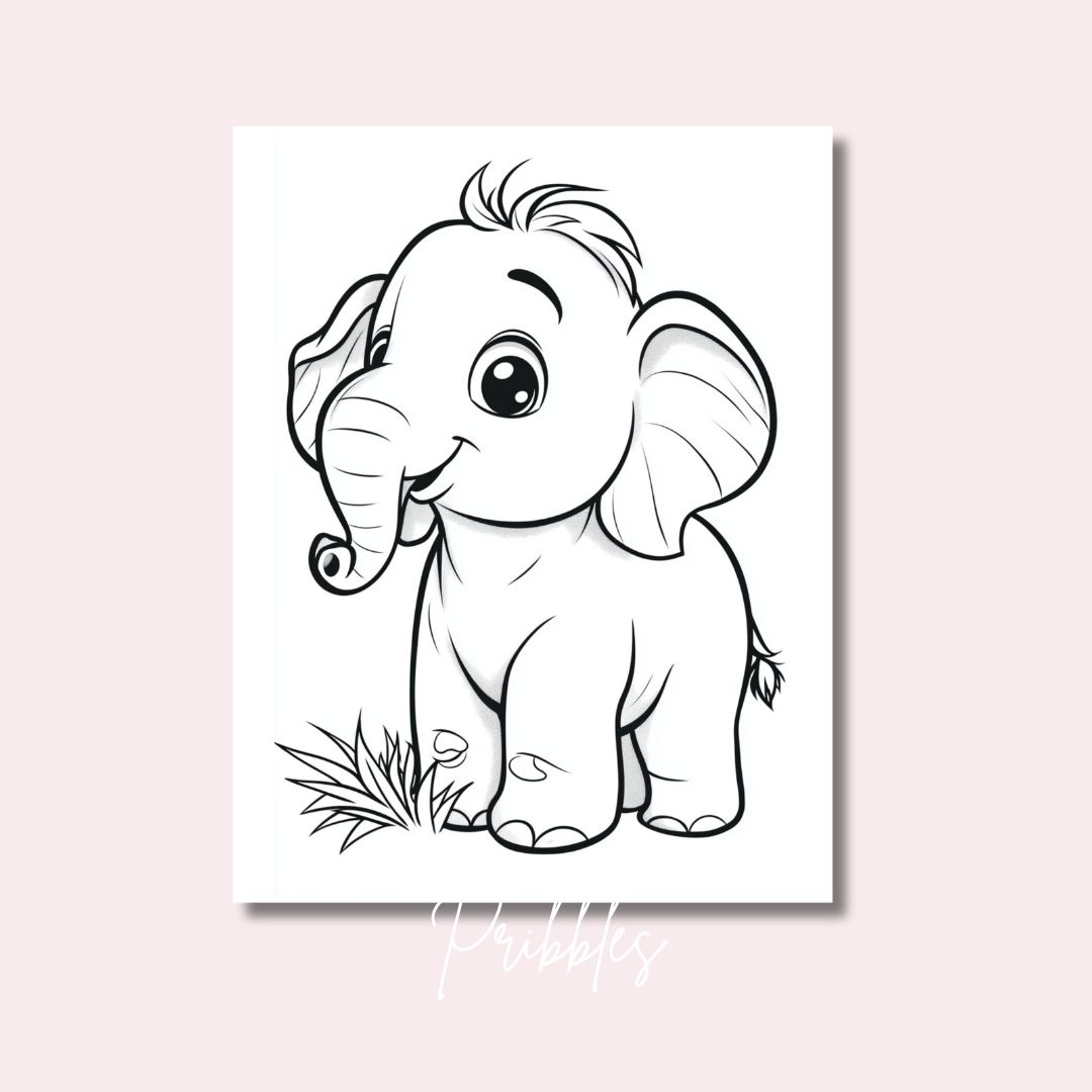 Adorable Free Elephant Coloring Pages for Kids - Pribbles