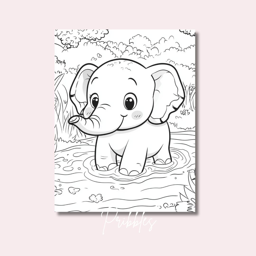 Adorable Free Elephant Coloring Pages for Kids - Pribbles