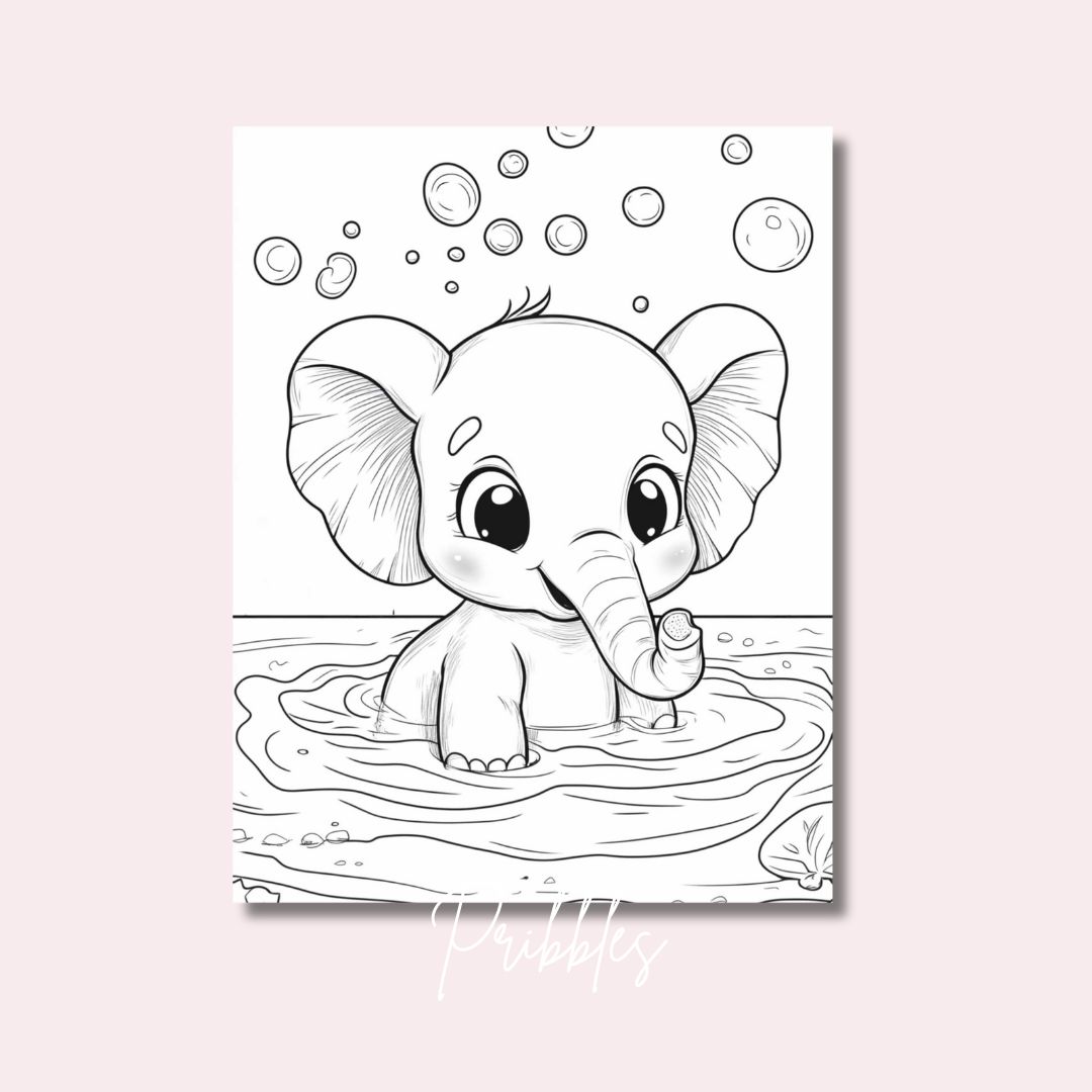 Adorable Free Elephant Coloring Pages for Kids - Pribbles
