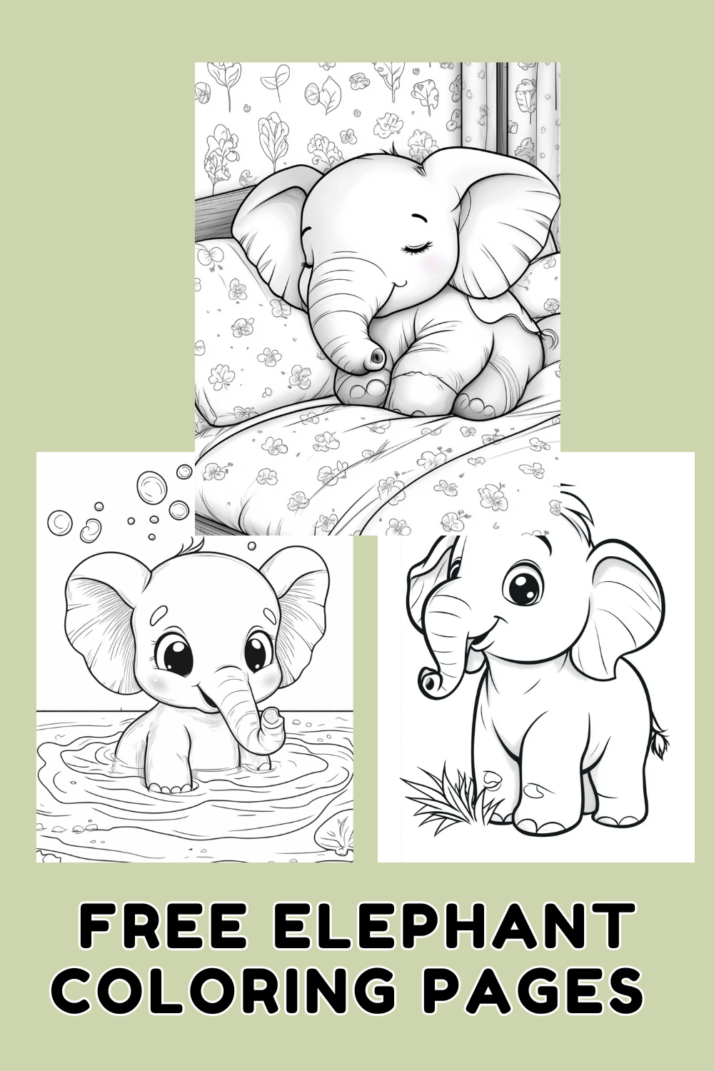 Adorable Free Elephant Coloring Pages for Kids - Pribbles